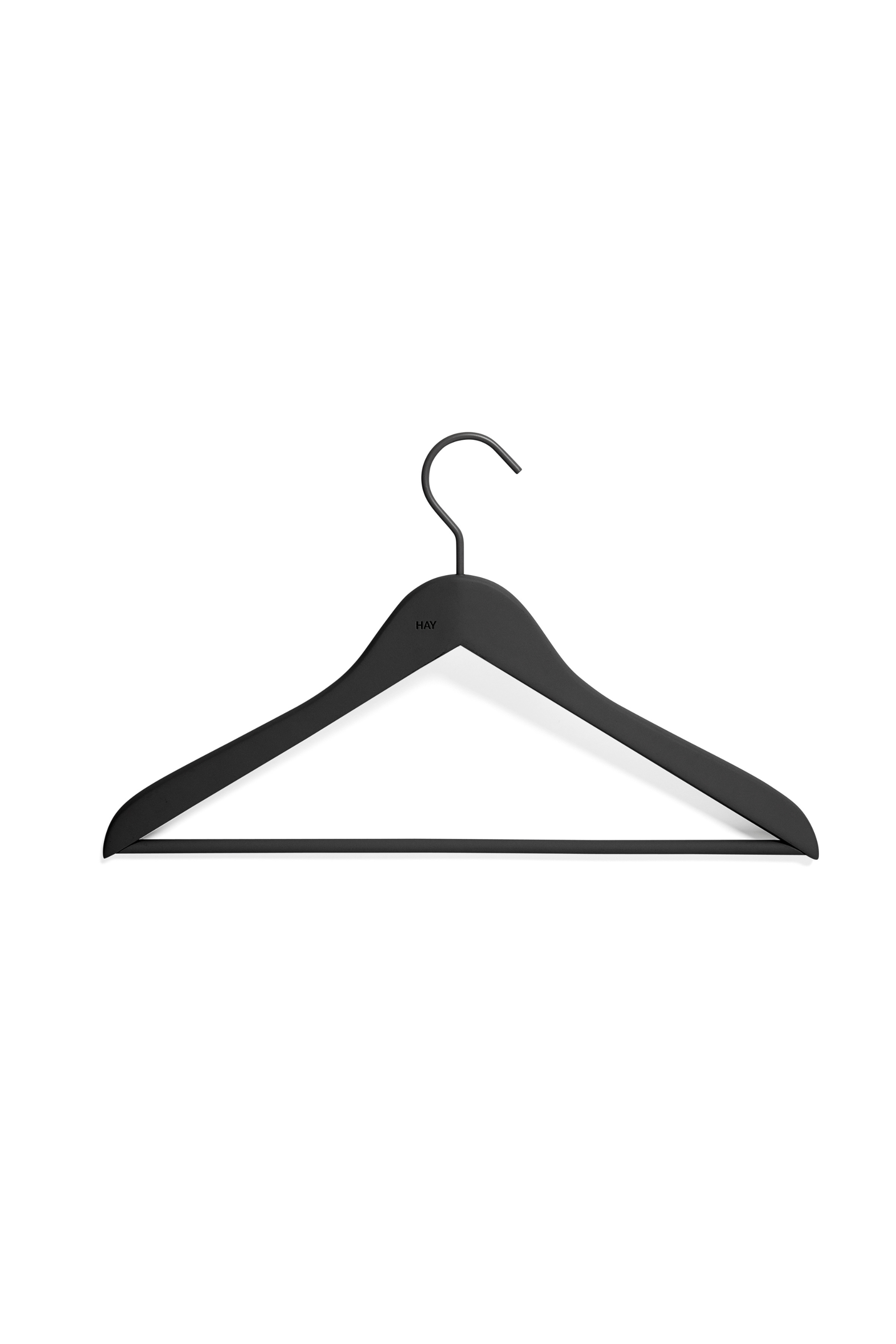 Soft Coat Hanger set of 4 black slim with bar